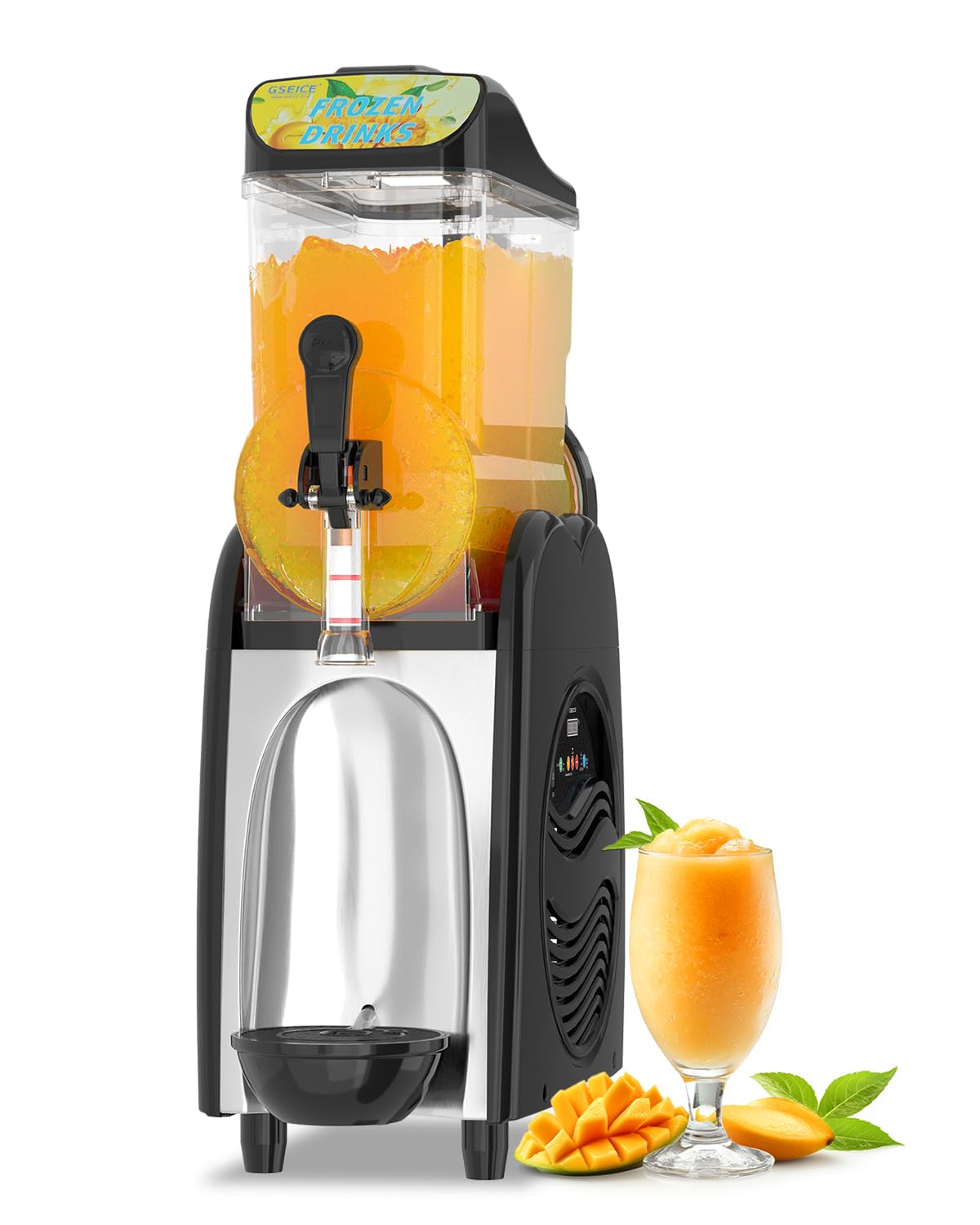 GSEICE Slushie Machine for Home 4 Gallons Stainless Steel Single Slushy ...