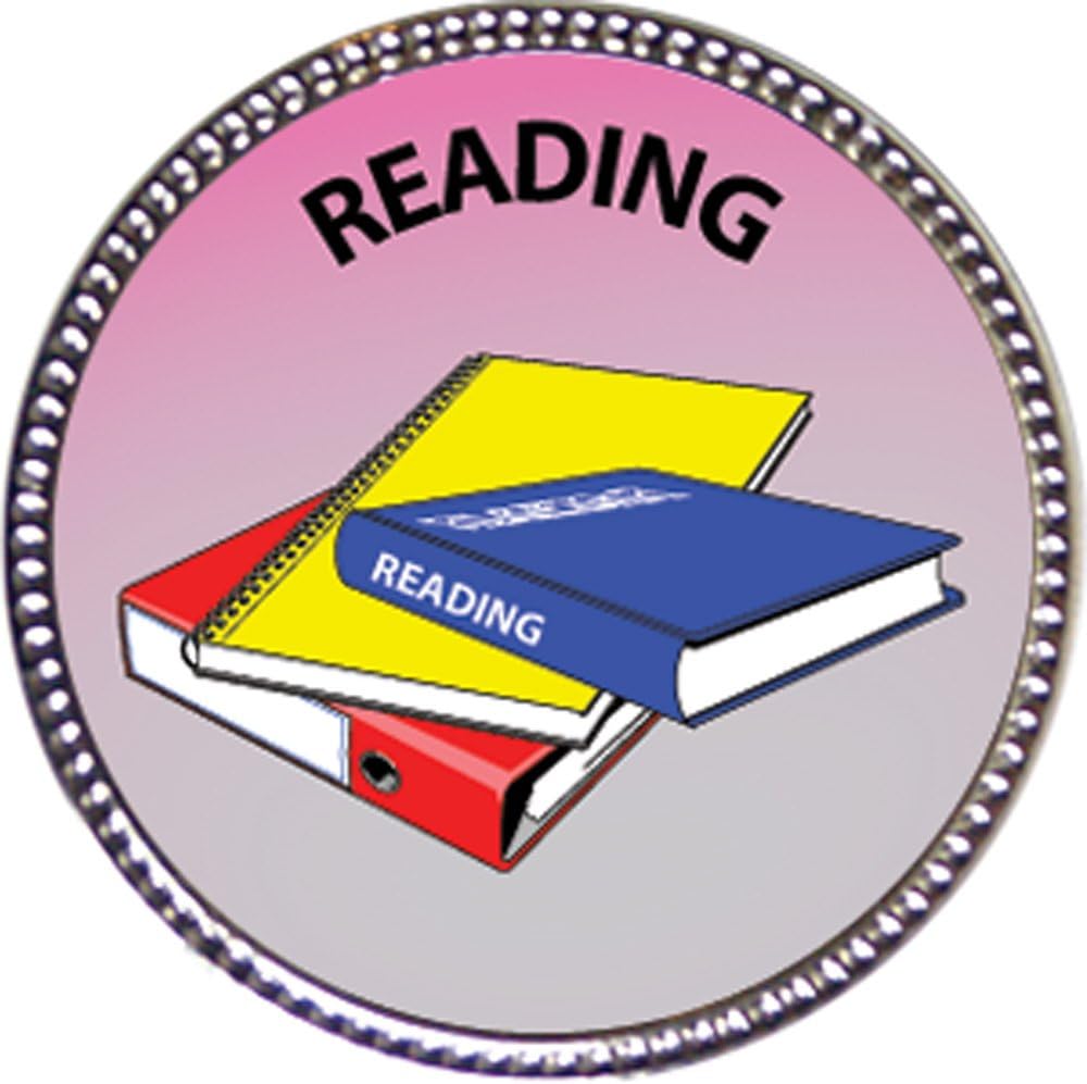 Amazon.com: Keepsake Awards Reading Award, 1 inch Dia Silver Pin ...