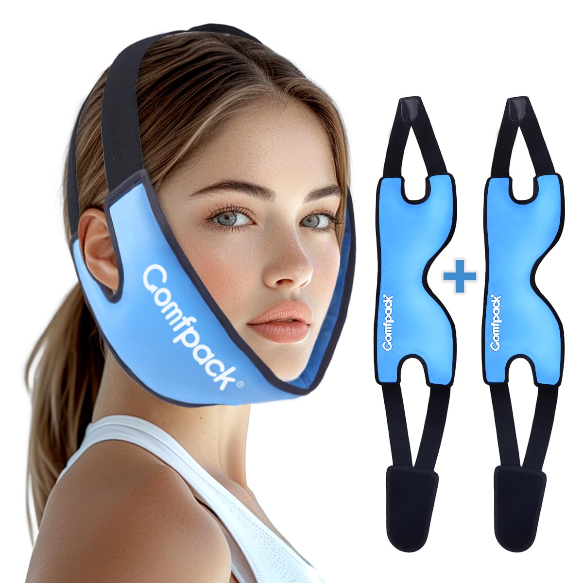 Comfpack Wisdom Teeth Ice Pack with Exposed Ear Design, 2PCS Large Face ...
