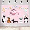 Amazon.com : 5x3ft Puppy Dog Happy Themed Backdrops Let's Paw-ty Doggy ...