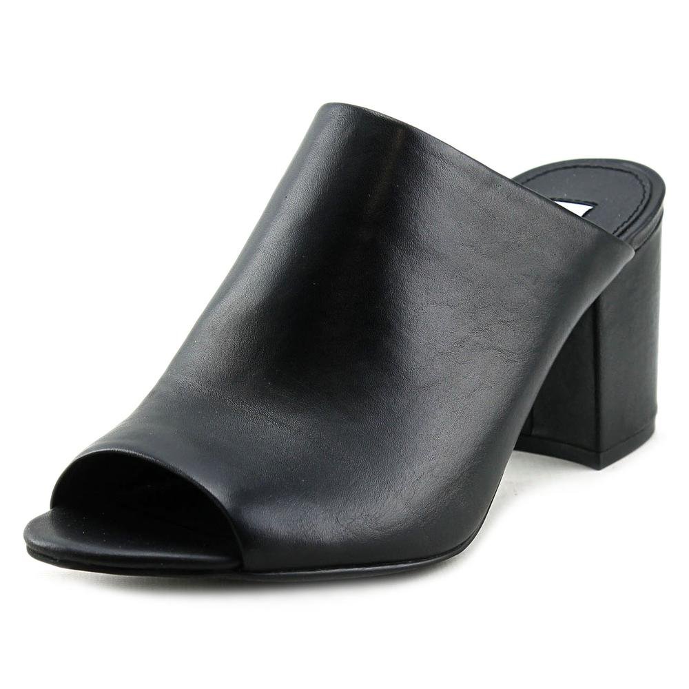 Buy Steve Madden Womens Infinity Slip On Mule Shoes, Black Leather, US ...