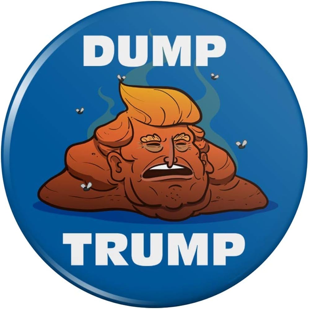 Amazon.com: Dump Donald Trump with Poop Pinback Button Pin Badge: Clothing