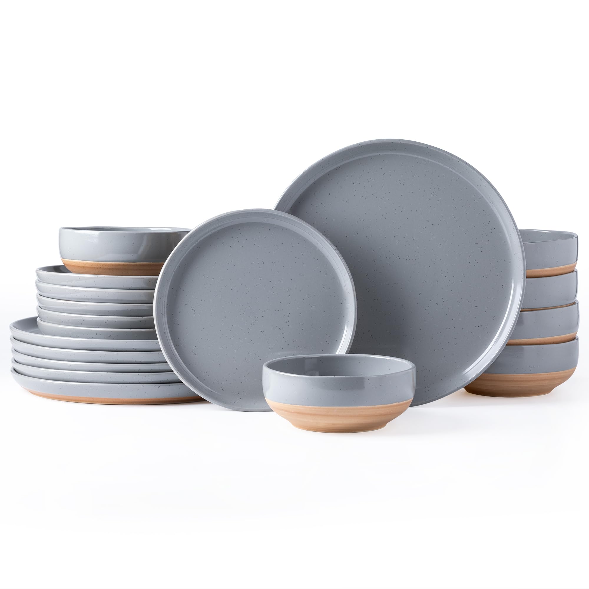 AmorArc Ceramic Dinnerware Sets for 6, 18 Pieces Handpainted Plates and ...