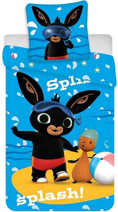 Blue Bing Toddler Bedding Set - Blue Single Cot Bed Quilt Duvet Cover ...