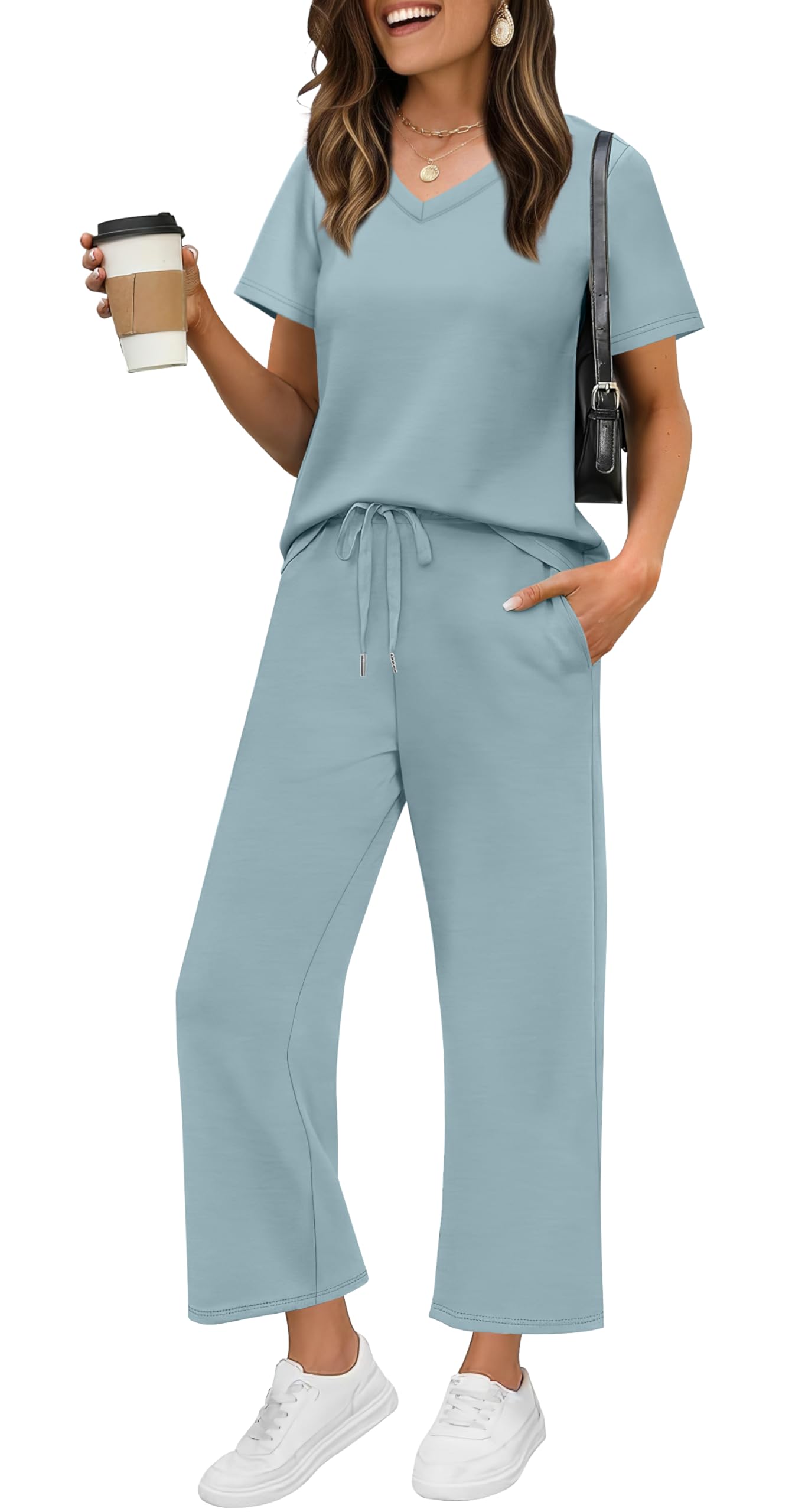 WIHOLL Summer Outfits For Women 2 Piece Lounge Matching Sets Workout ...