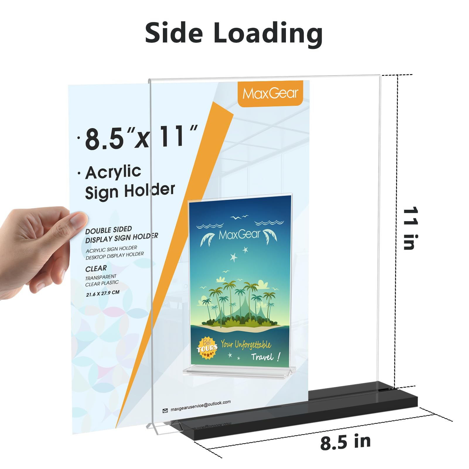 Mua MaxGear Acrylic Sign Holder 8.5x11 Vertical, 2 Pack Double Sided ...