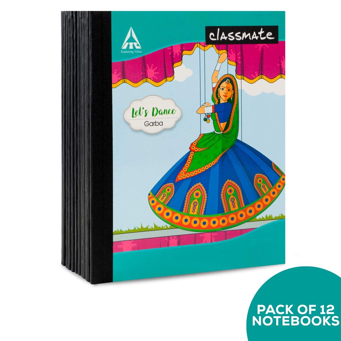 Classmate Hard Cover Notebook, Double Line, 92 Pages (Pack of 12 ...