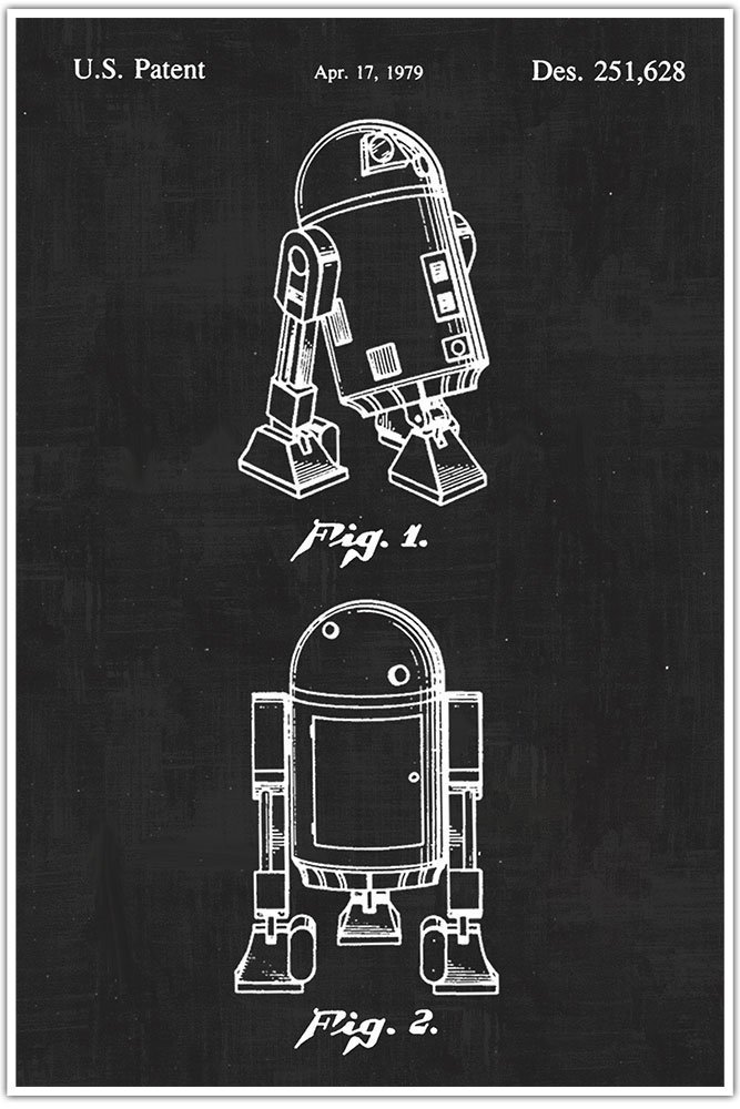 Amazon Games And Toys Patent Print Star Wars R2D2 Blueprint Patent Patent Poster 