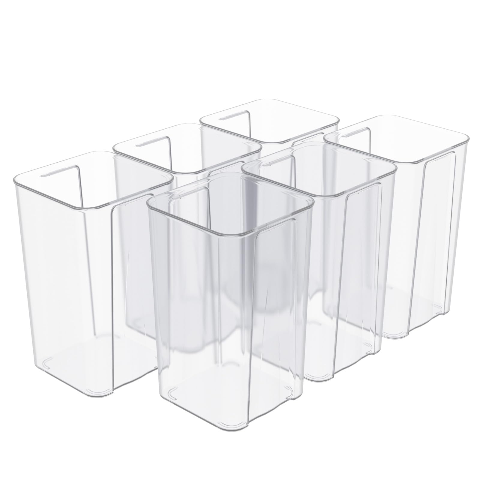 Hespama 6 Packs Plastic Square Flower Vases, Clear Acrylic Flower Vases ...
