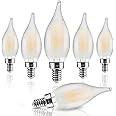 Hizashi LED Frosted Candelabra Light Bulbs, E12 LED Bulb 40W Equivalent, Dimmable, 2700K Warm ...
