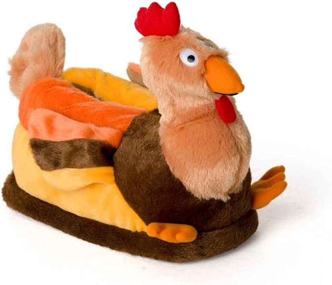 funslippers Men Plush Novelty Slippers Animal Turkey Thanksgiving ...