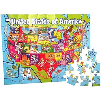 Amazon.com: MasterPieces Explorer Kids - USA Map - 60 Piece Kids Puzzle ...