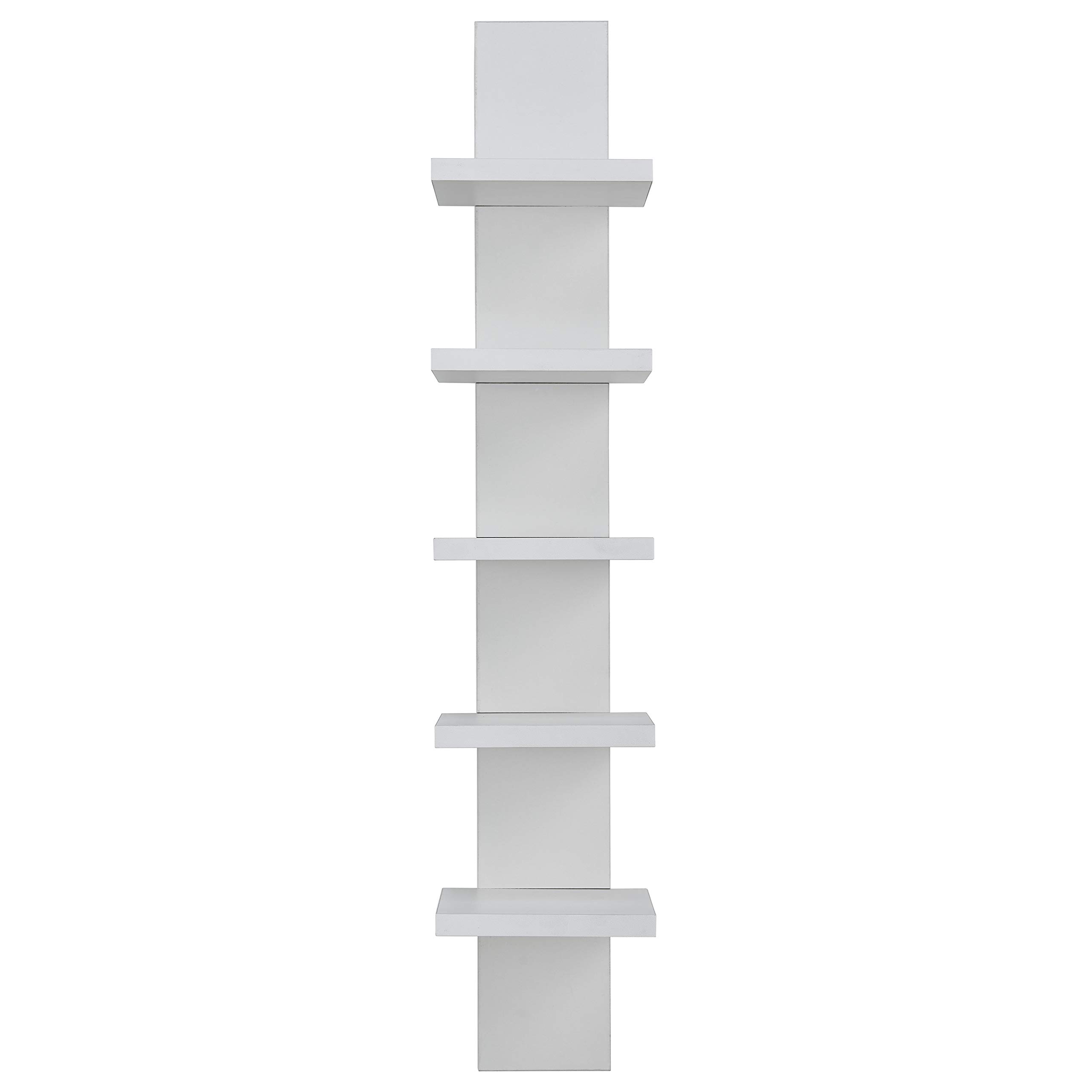 Danya B 5 Tier Wall Shelf Unit Narrow Smooth Laminate Finish - Vertical ...