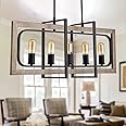 TZOE Rectangle Dinning Room Chandeliers,Rustic Pendant Lighting for ...