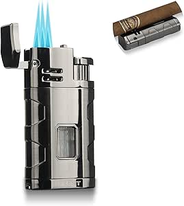 Amazon.com: PROMISE Torch Lighter Triple Jet Flame Refillable Butane Lighter Windproof Lighter ...