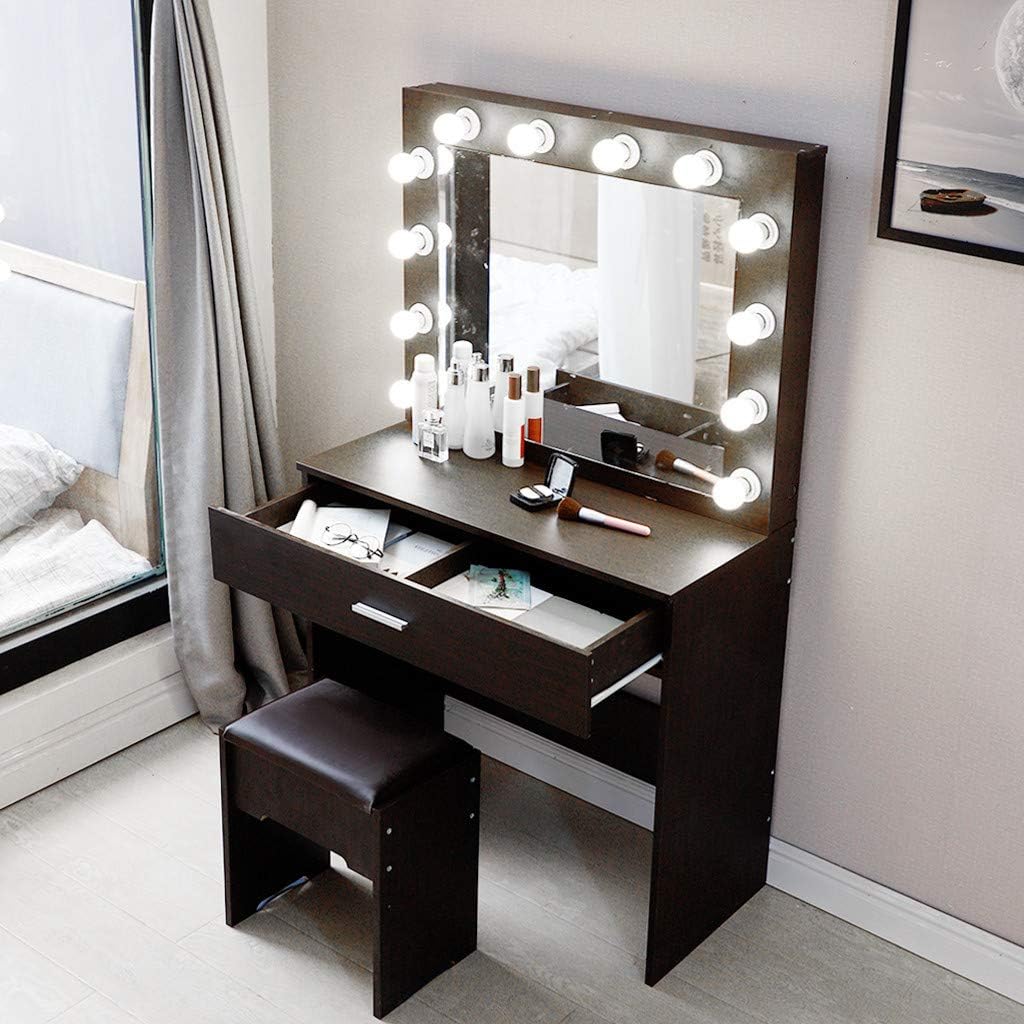 12 Drawers Stool Cushioned Wooden Mirrors Large With Set Desk 12 Drawers Stool Cushioned Wooden Mirrors Large With Set Desk