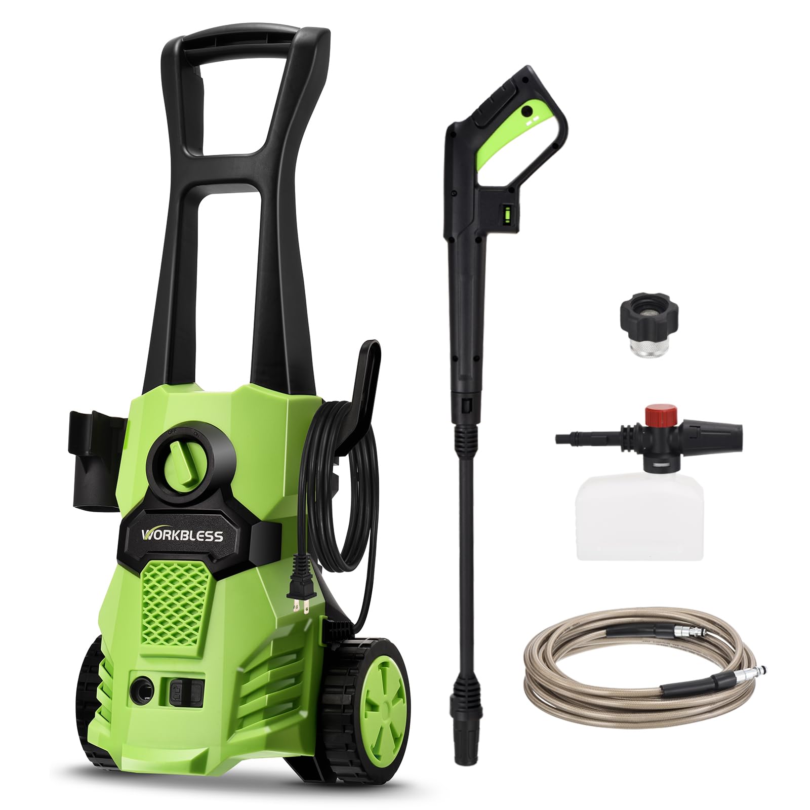 WorkBless Electric Pressure Washer, 4000 PSI 2.6 GPM Power Washer with ...