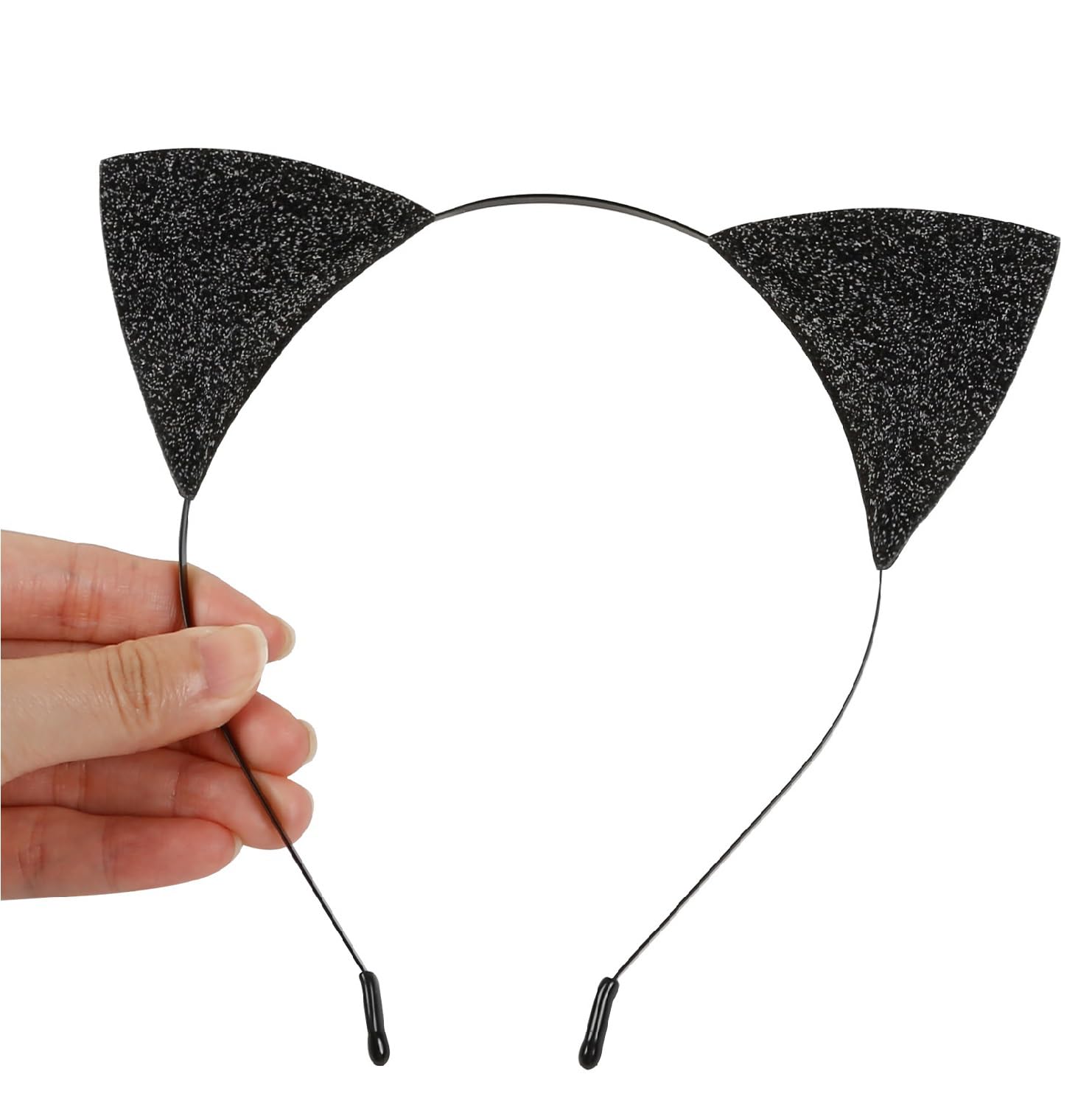 Cat Ears Headband for Women Cute Black Cat Ears Adult Glitter Kitten ...