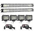 Amazon.com: LED Light Bar Kits for Truck - 32 Inch Slim LED Light Bars, 4 inch LED Lights Pods ...