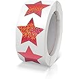 Amazon.com : Meitaat Red Star Stickers Roll 1 inch Self Adhesive ...