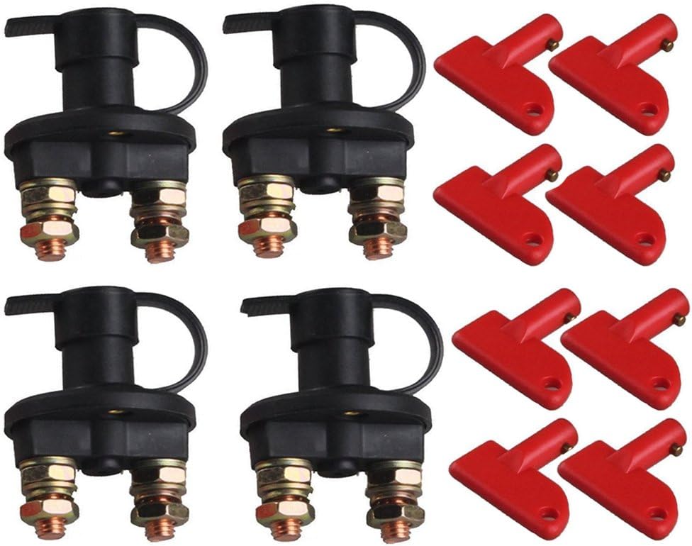 HSeaMall 4 Pack 12V/24V Automotive Car Battery Isolator Disconnector ...
