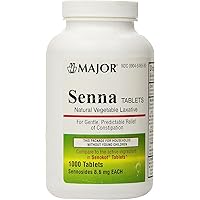 Amazon.com: Major Senna 8.6mg Natural Vegetable Laxative Tablets, 1000 ...