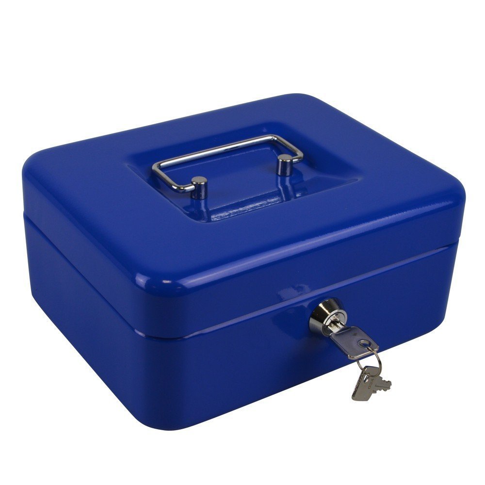 eFast 8-Inch Metal Cash Box with 2 Keys - Choose Your Color (BLUE ...