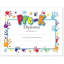 Certificado De Graduación Con Huella De Mano Para Preescolar