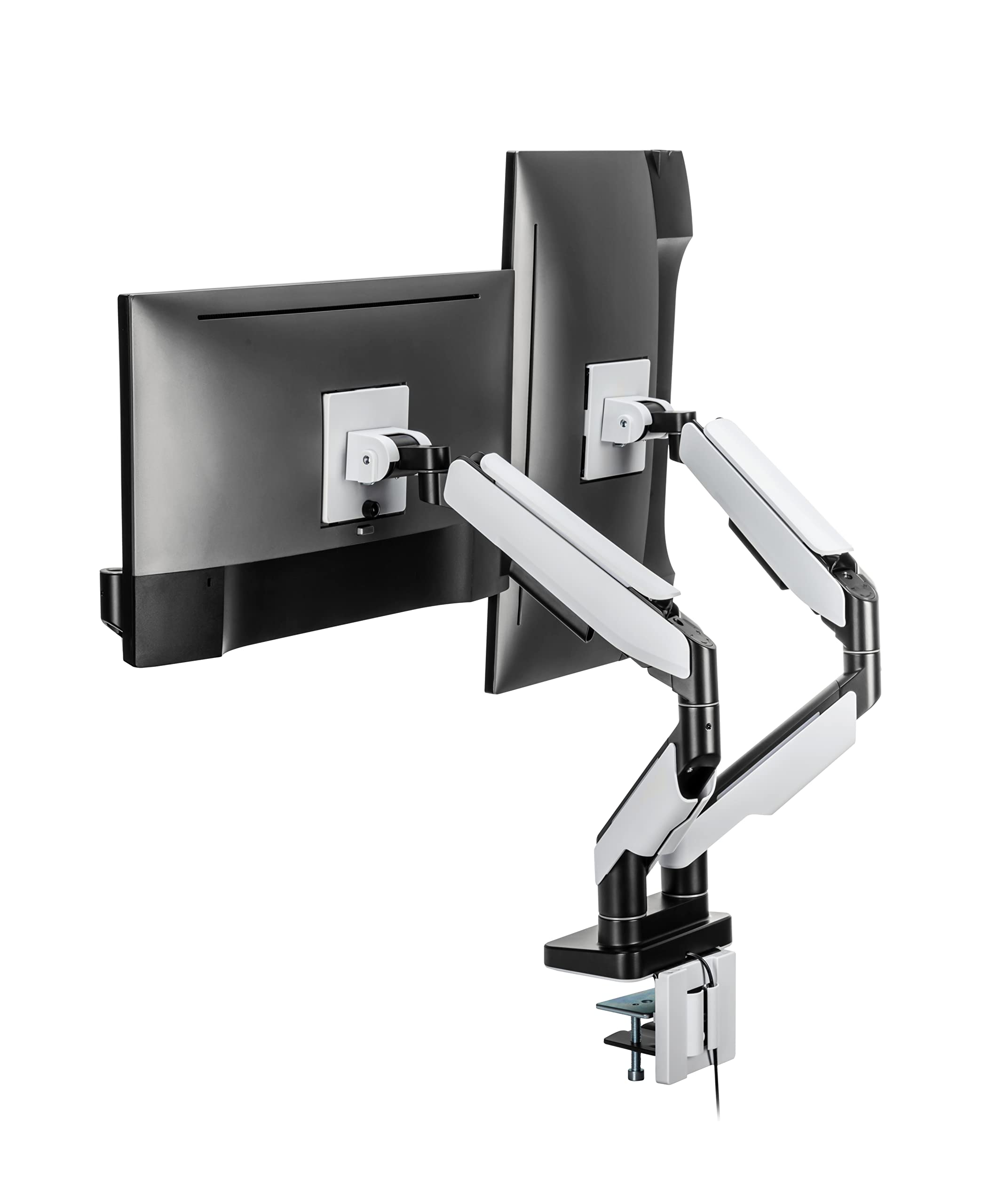 POUT E19 Dual Heavy-Duty RGB Ultrawide Monitor Arm - Fully Adjustable ...