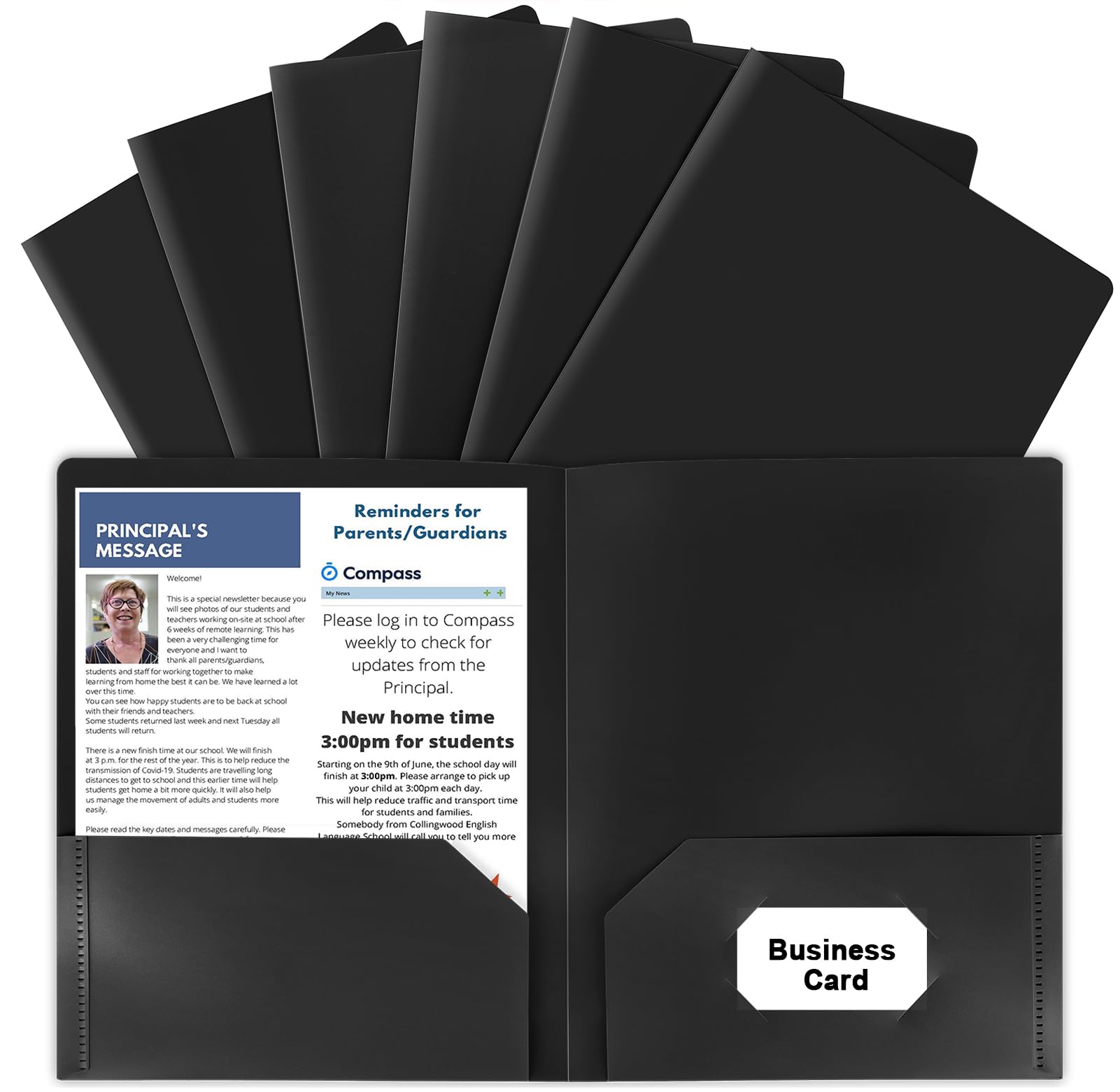 Mua HABGP 6 Pack Black File Folders with Pockets and Business Card Slot ...