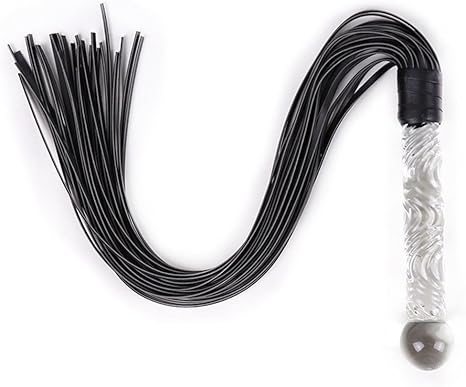 Yangver Flogger Peitsche Leder mit Kristallglas Griff Erotisch Peitsche ...