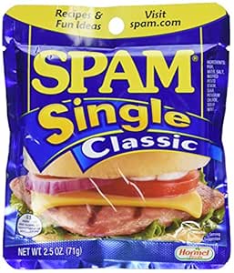 Amazon.com : SPAM Single, 2.5 Ounce Pouches (Pack of 6) : Ham : Grocery ...