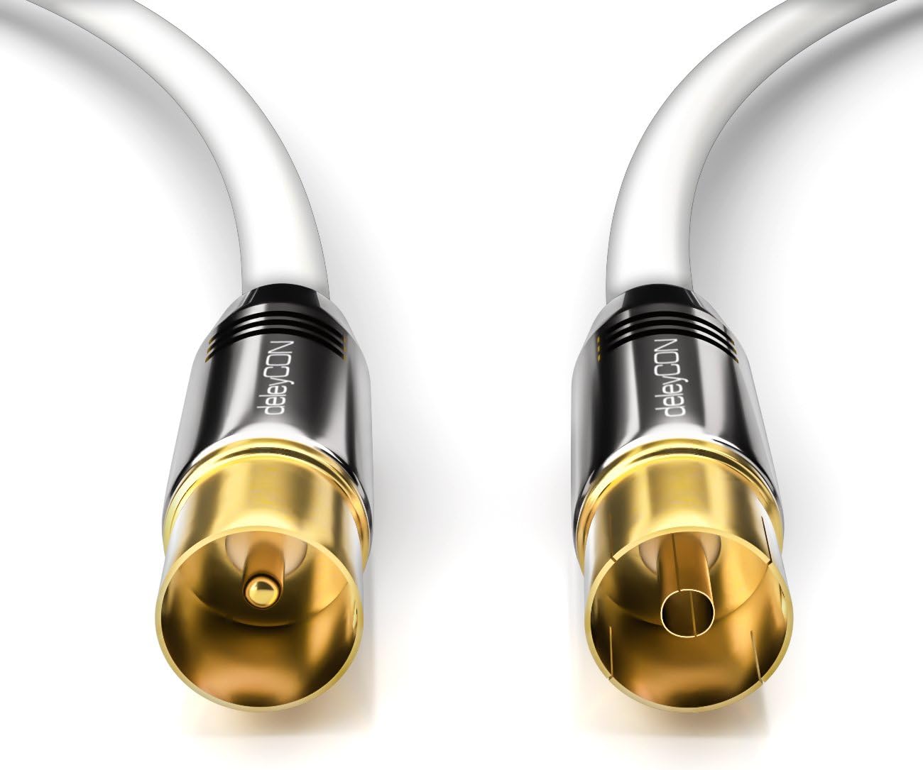 deleyCON 1m (3.28 ft.) TV Antenna Cable Coaxial Cable Gold-Plated TV ...