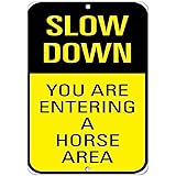 Amazon.com: Dark Spark Decals Slow Down Now Enter A Horse Area Horse ...