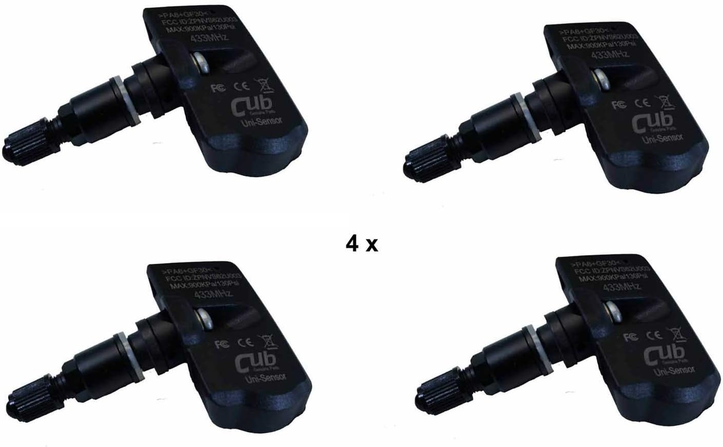 CUB_bundle 4 pcs. black CUB Tyre Pressure Sensors TPMS programmed for ...