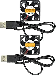 Amazon.com: ANVISION 2-Pack 40mm x 10mm DC 5V USB Brushless Cooling Fan, Dual Ball Bearing ...