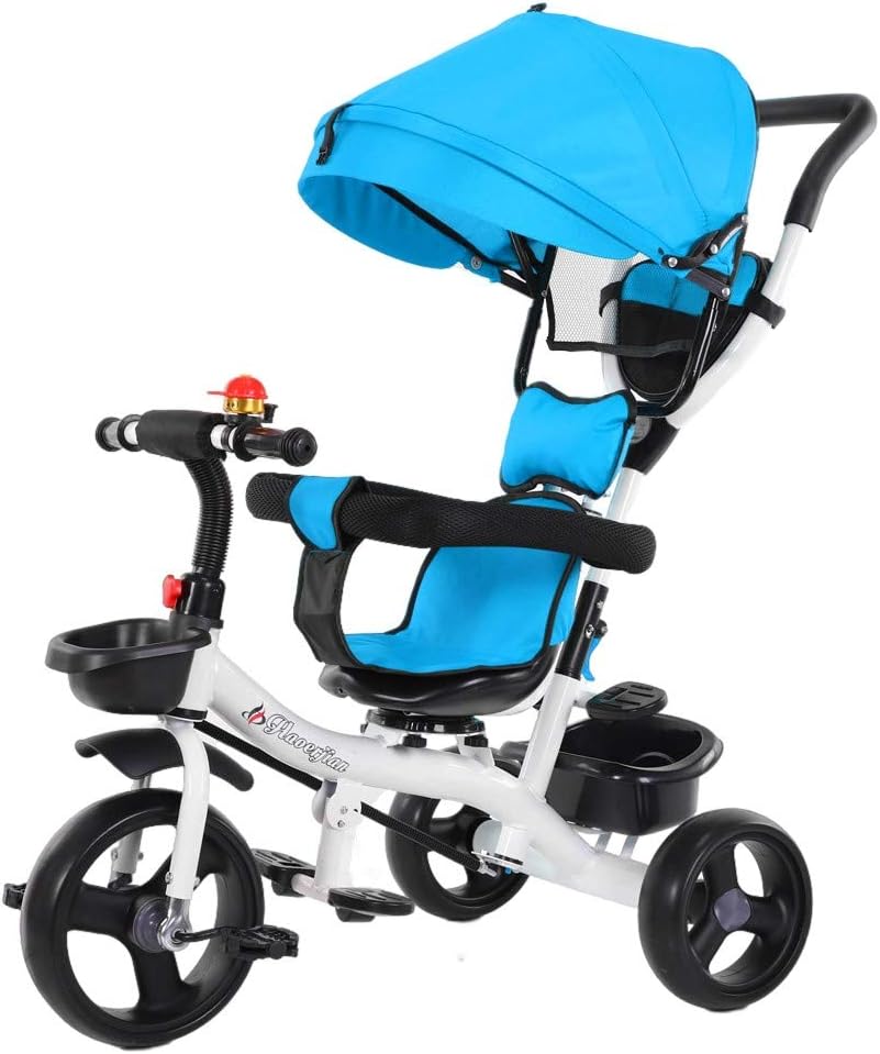 Johuka Baby Tricycle, 5-in-1 Foldable Steer Stroller Baby Ride-On Trike ...