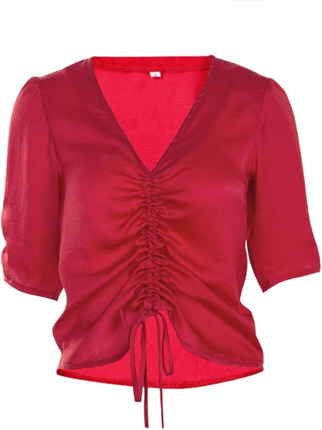 Camicetta Rossa Corta Corta con Coulisse Scollo HOSDV da Donna Camicia ...
