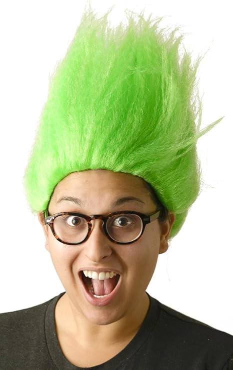 Green Troll Wig | Bright Green Unisex Troll Doll Costume Hair for ...