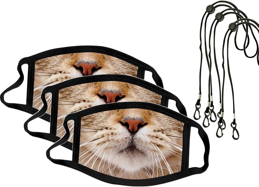 Cat Face_Mask Reusable Washable Dustproof Mouth Protective Sun ...
