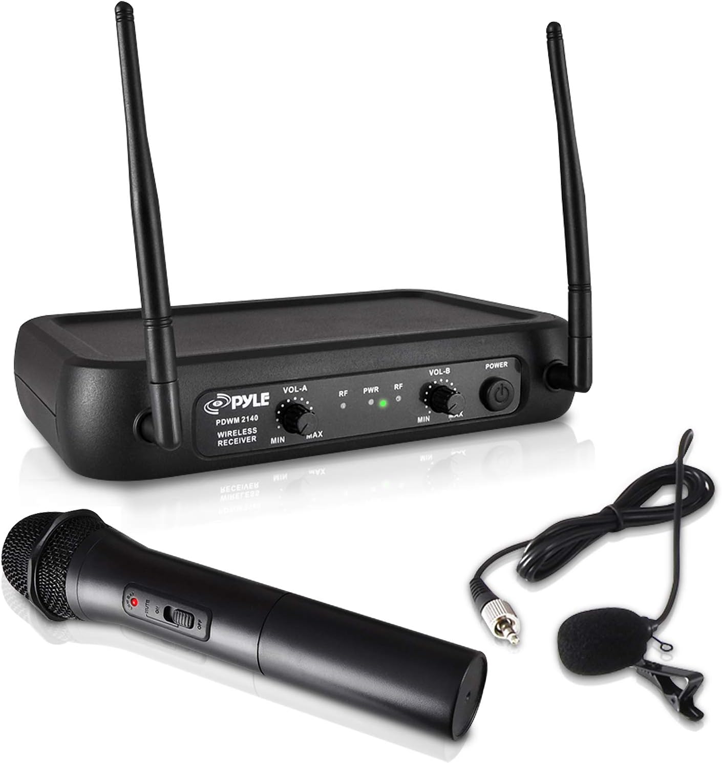 Amazon.com: Dual-Channel Wireless Microphone System-VHF Fixed Dual ...