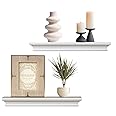 AHDECOR Modern White Floating Shelves, Sleek Wall Mounted Storage ...