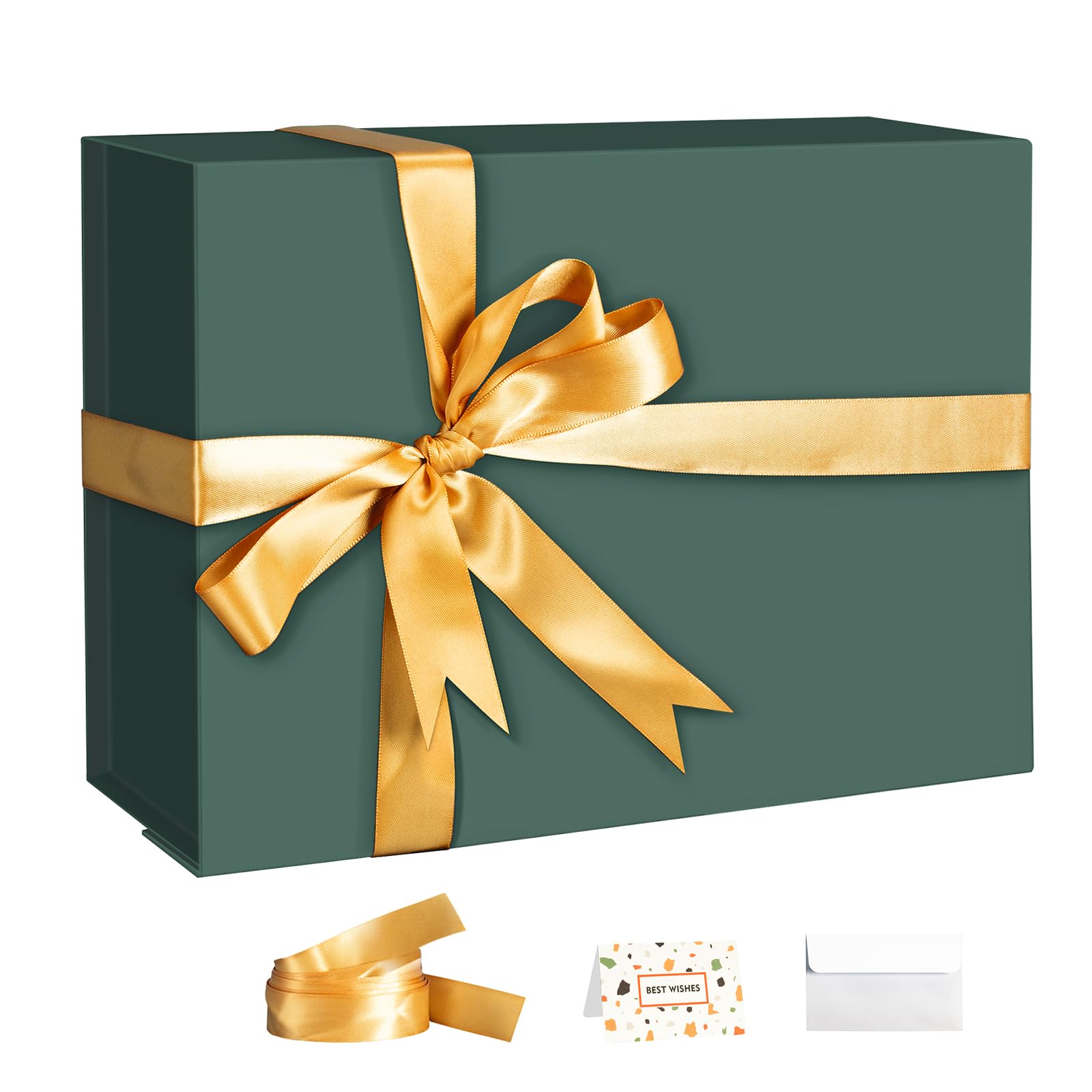 CHARMGIFTBOX Green Gift Boxes with Lids, 11x8x4 Inches Gift Box with ...