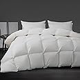 Amazon.com: HYVIF Goose Feathers Down Comforter Twin Size, Luxury All Season Duvet Insert ...