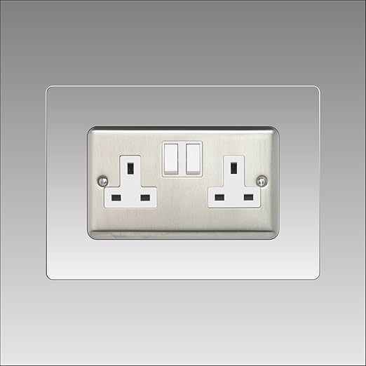 Double Socket Surround | Back Panel or Finger Plate | 17 Colours ...