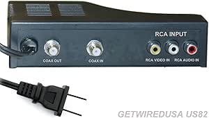 RCA to COAX CABLE ADAPTER TV AV COAXIAL TO RCA CONVERTER BOX AUDIO ...