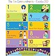 Amazon.com: The Ten Commandments Poster For Kids (1, 17" x 22) Bible ...