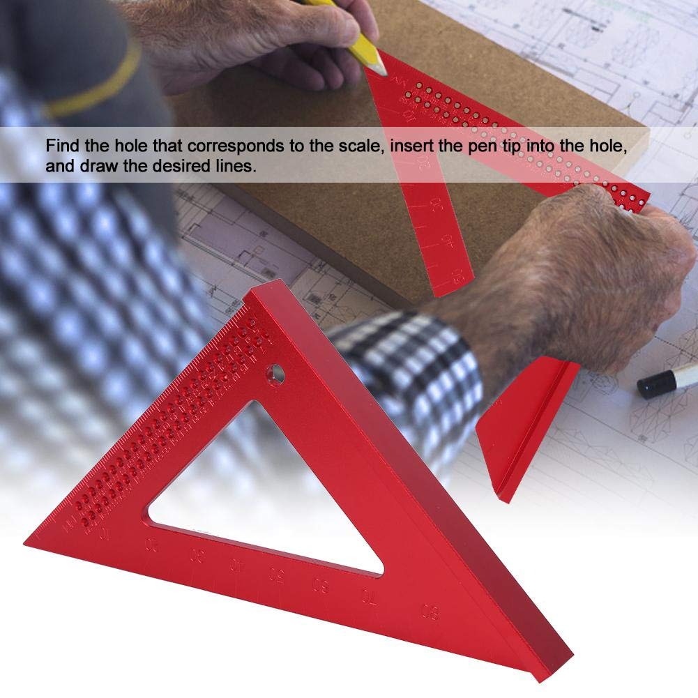 45/90 Degree Scribing Triangular Ruler, Red Triangle Measuring Ruler ...
