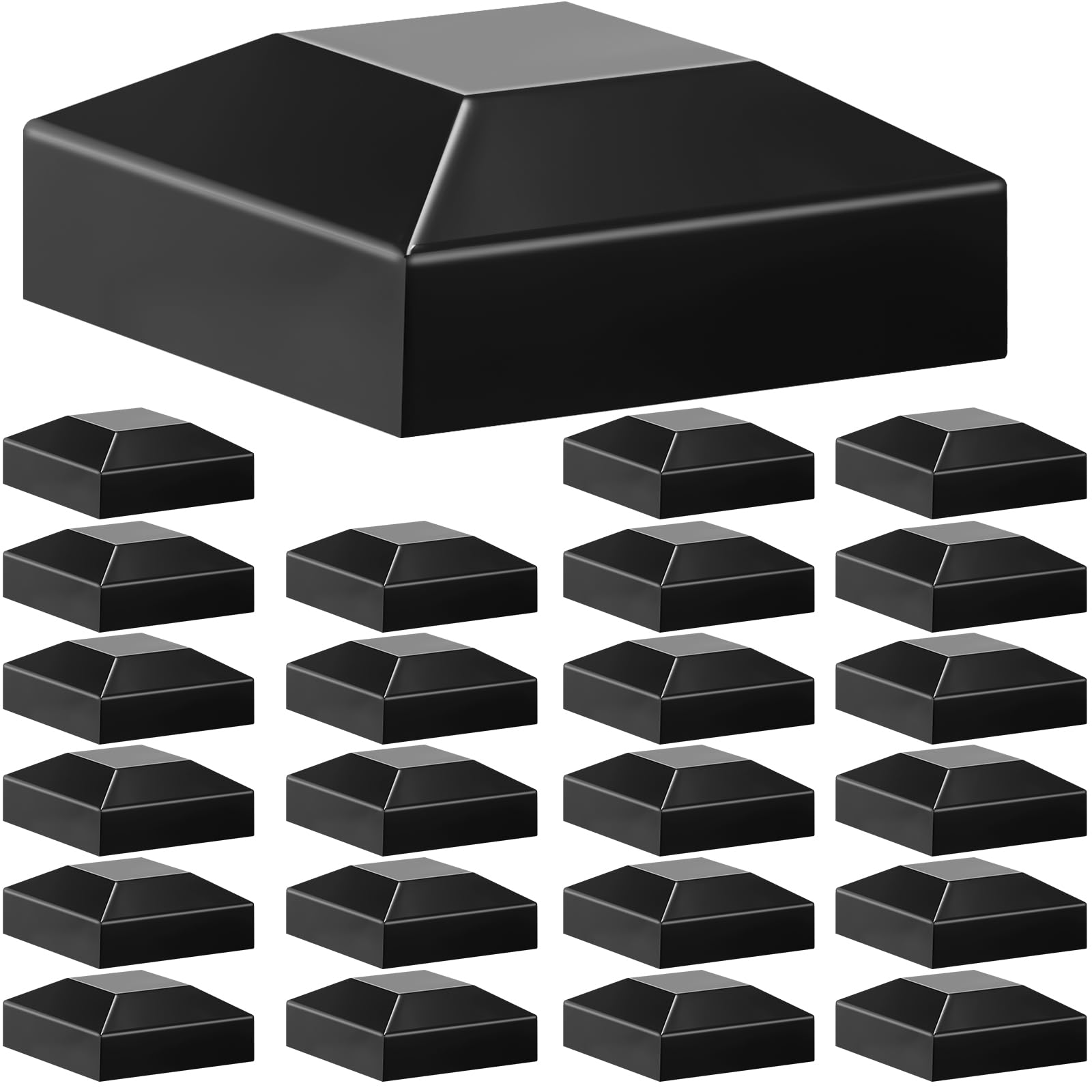 Dunzy Aluminum Fence Post Caps 2" x 2" Black Post Caps Fence Topper ...