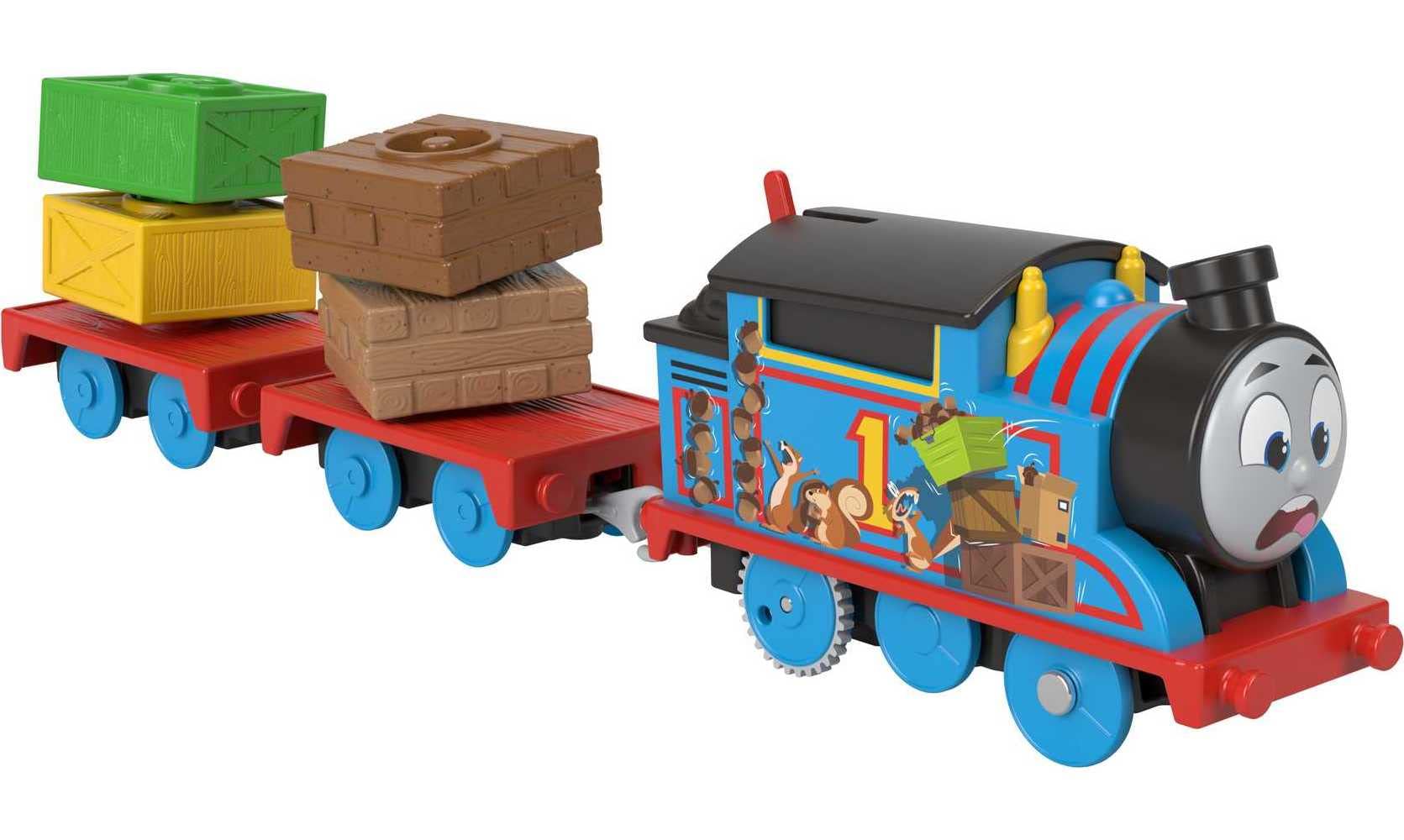 Thomas & Friends Toy Train, Wobble Cargo Thomas Motorized Engine with 2 ...